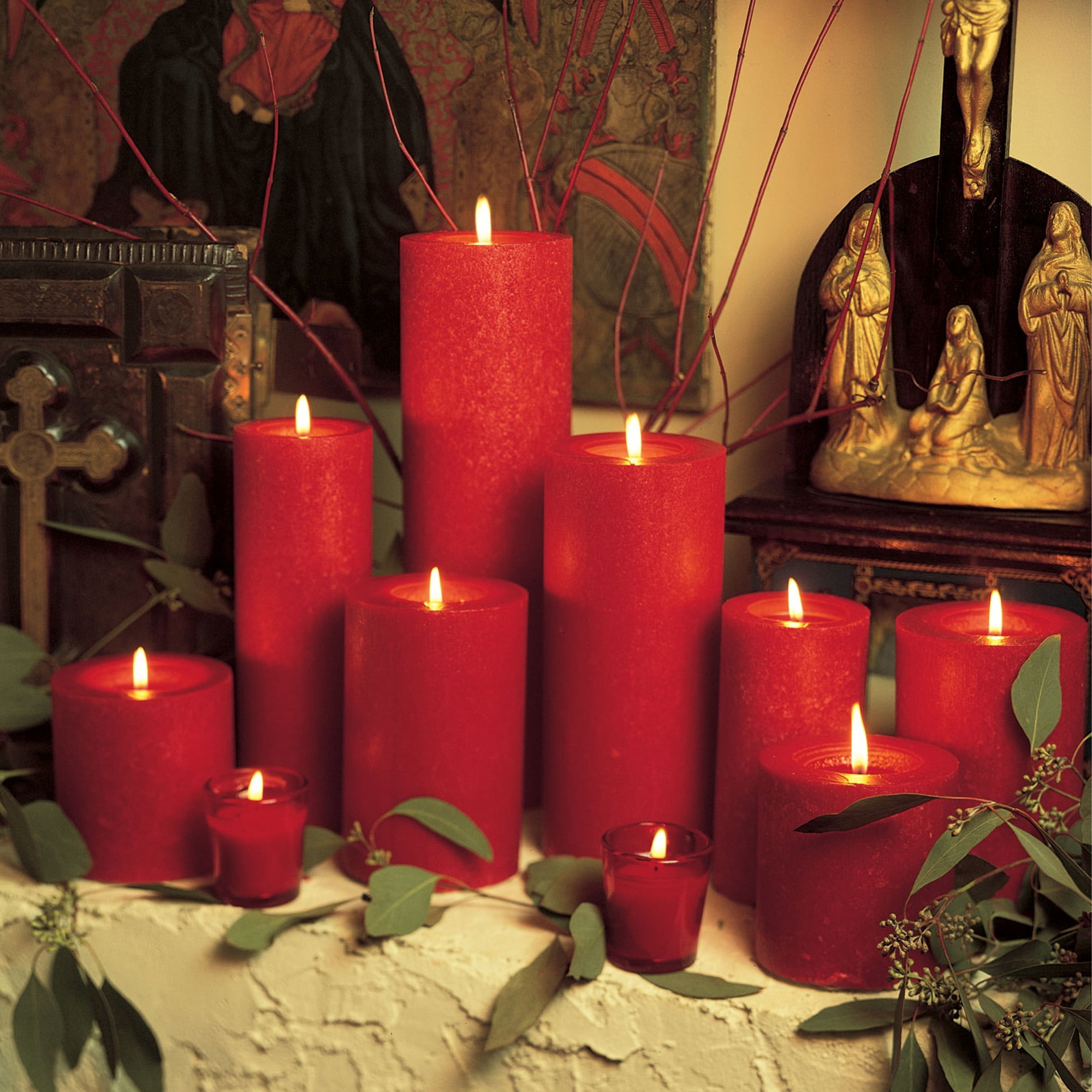 ROOT Candles Unscented Timberline™ Pillar Candle, 4 x 6, Red, 1 Ea ...