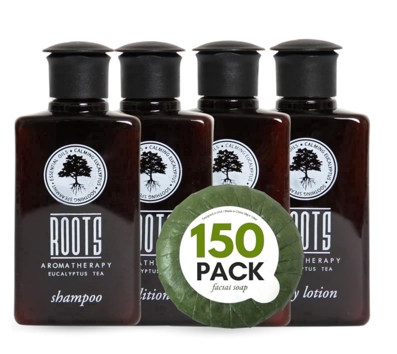 ROOTS AROMATHERAPY 150 Piece Airbnb Essentials for Hosts,Hotel Shampoo ...