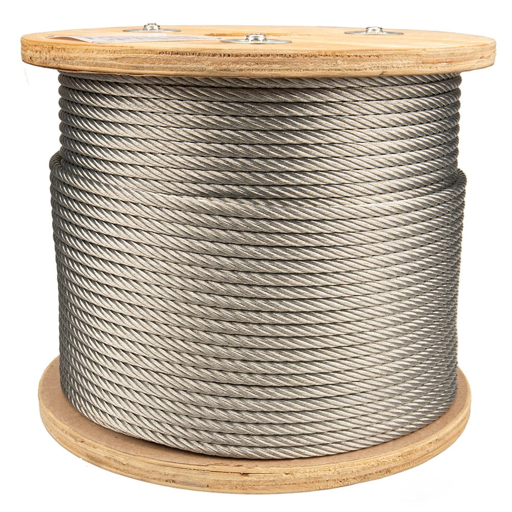 ROPE & CORD Galvanized Steel Cable – 328 ft Wire Rope for Rigging ...