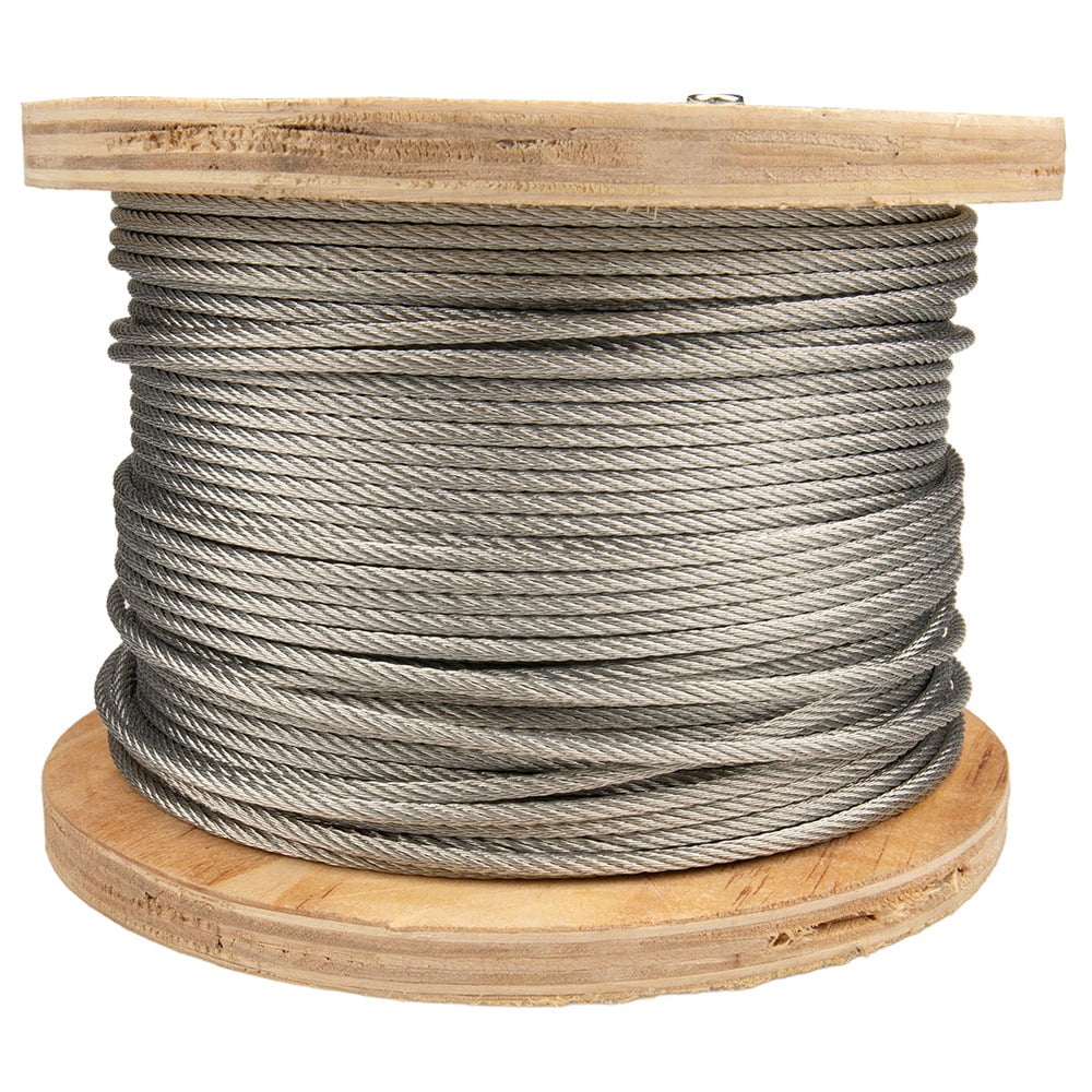 ROPE & CORD Galvanized Steel Cable – 328 ft Wire Rope for Rigging ...