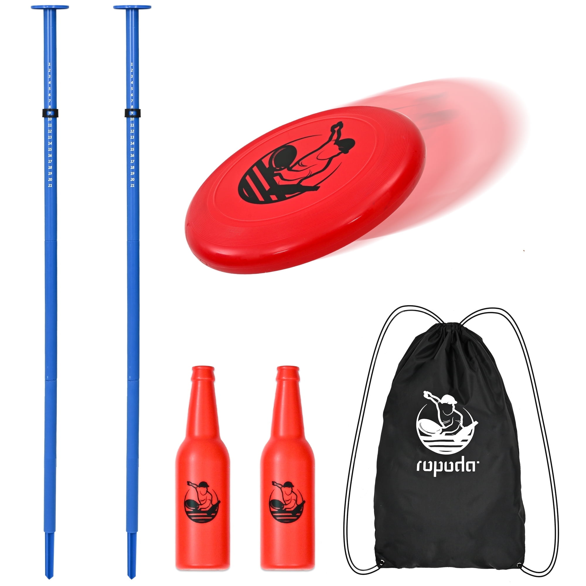 ROPODA Outdoor Games - Flying Disc Game Set, Fun Bottle Drop Yard Games ...
