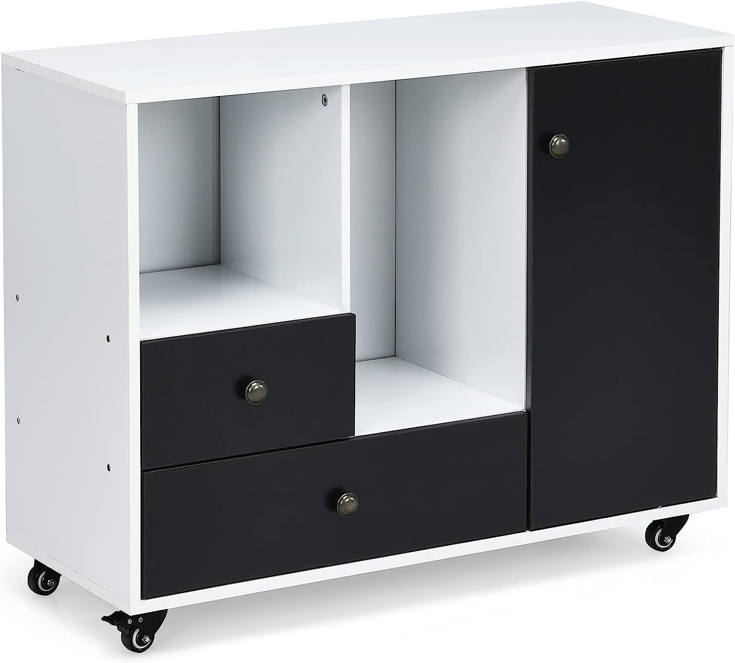 ROQ Mobile File Cabinet on Wheels - Lateral Filing Cabinet with Drawer ...