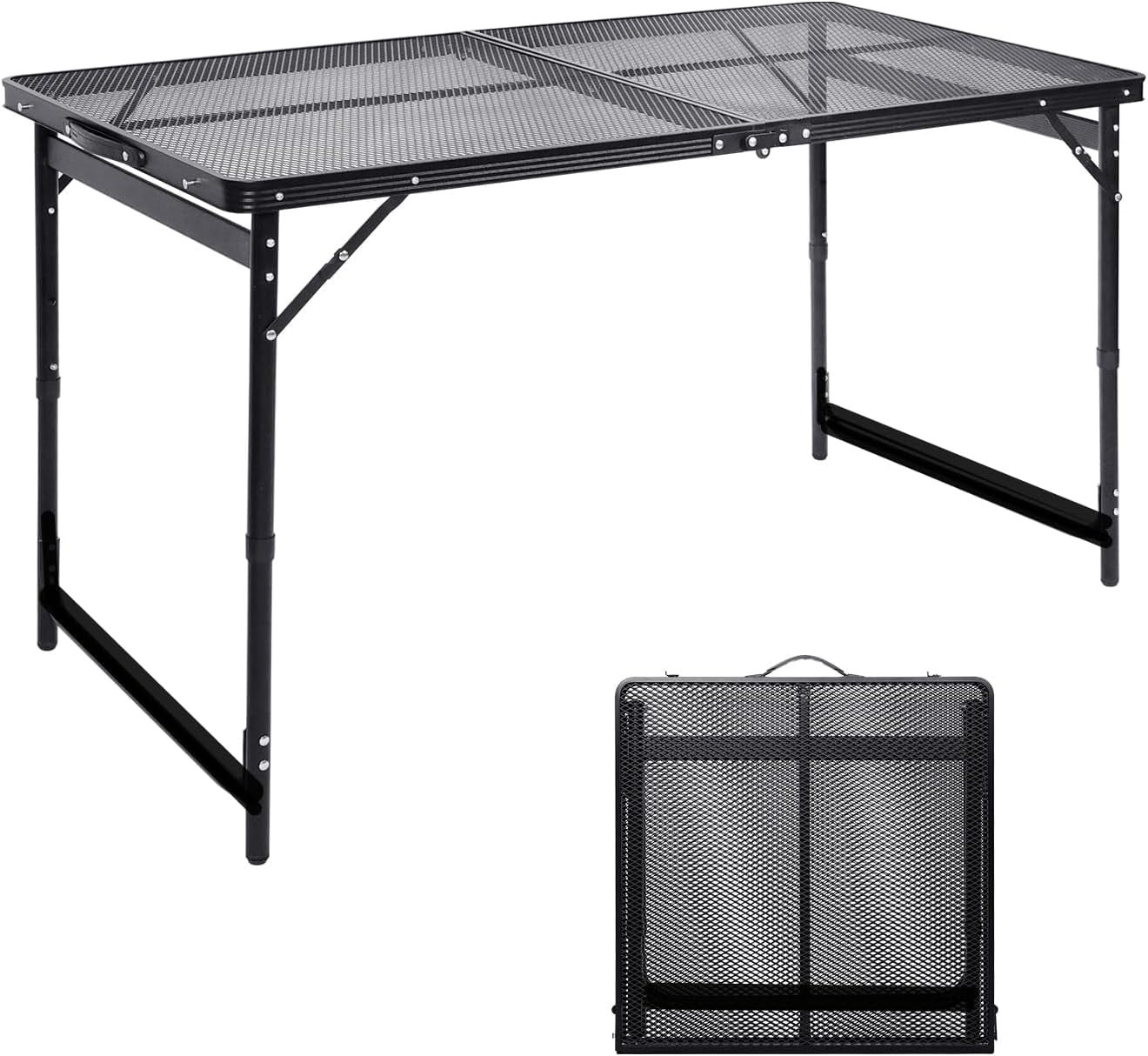 ROQ Table 4FT Grill Table Foldable Folding Picnic Portable Stand Mesh 3 ...