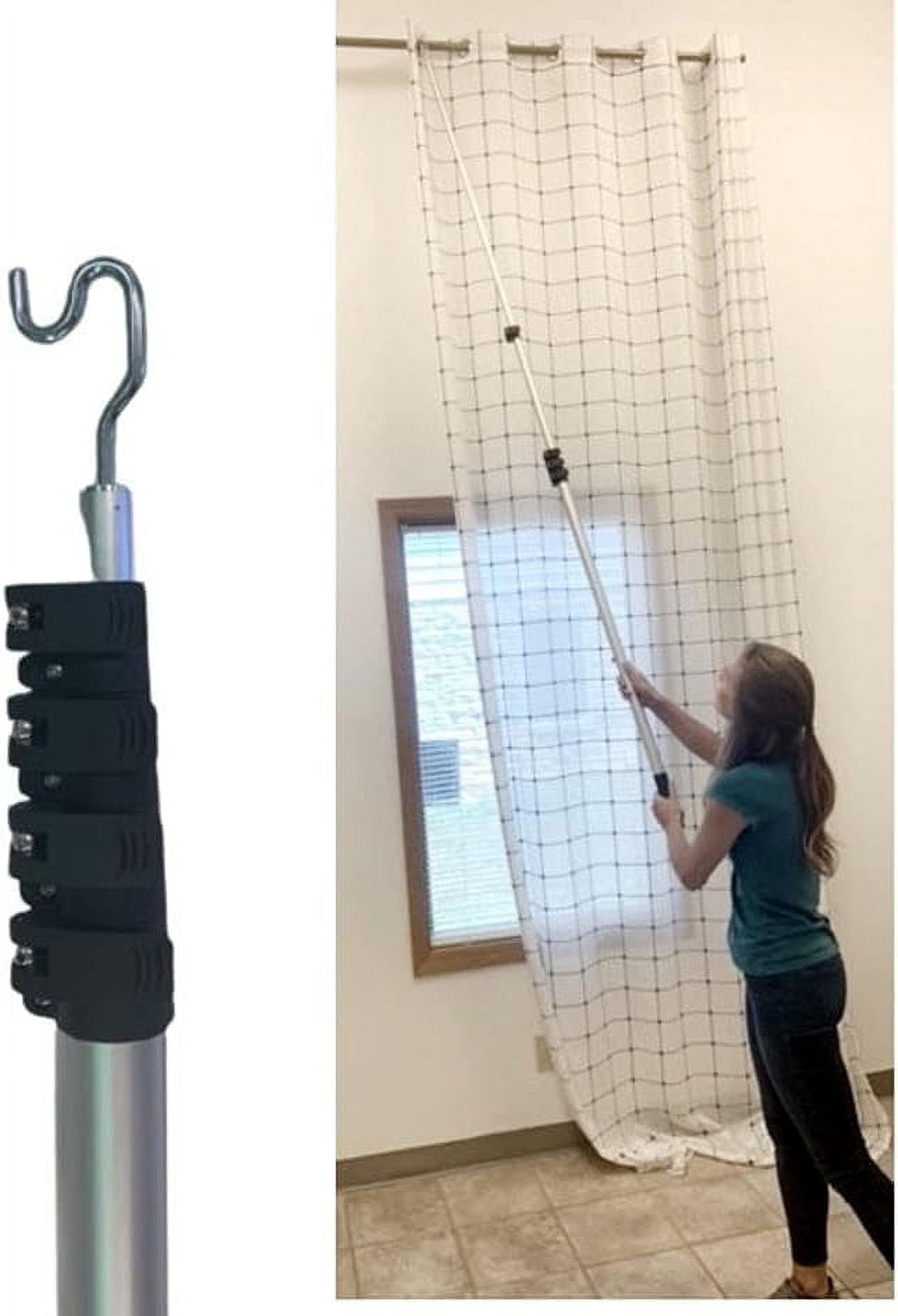 ROQExtra Long 16ft Aluminum Extension Pole with hook for Open or Close ...