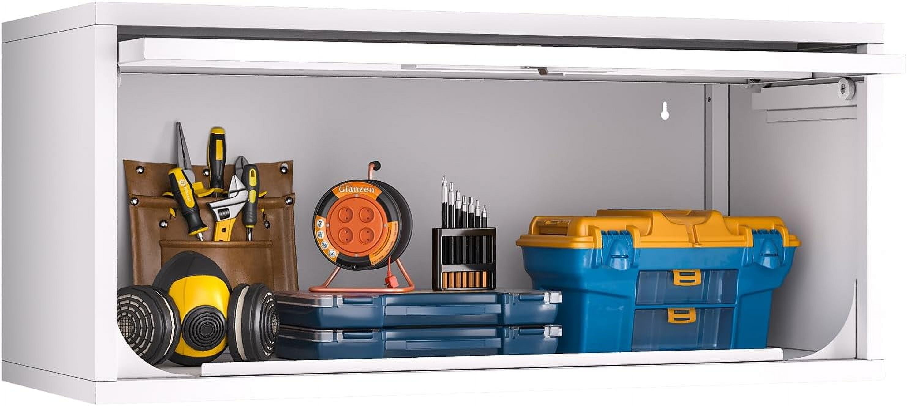 ROQMetal Wall Storage Cabinet, Wall-Mounted Storage Cabinets with Up ...