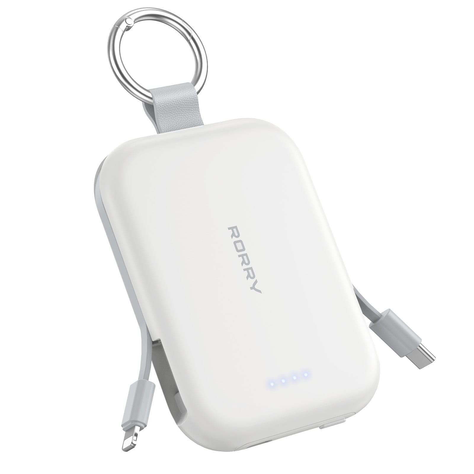 RORRY 5000mAh Portable Charger Power Bank with Built-in Cables, Mini ...