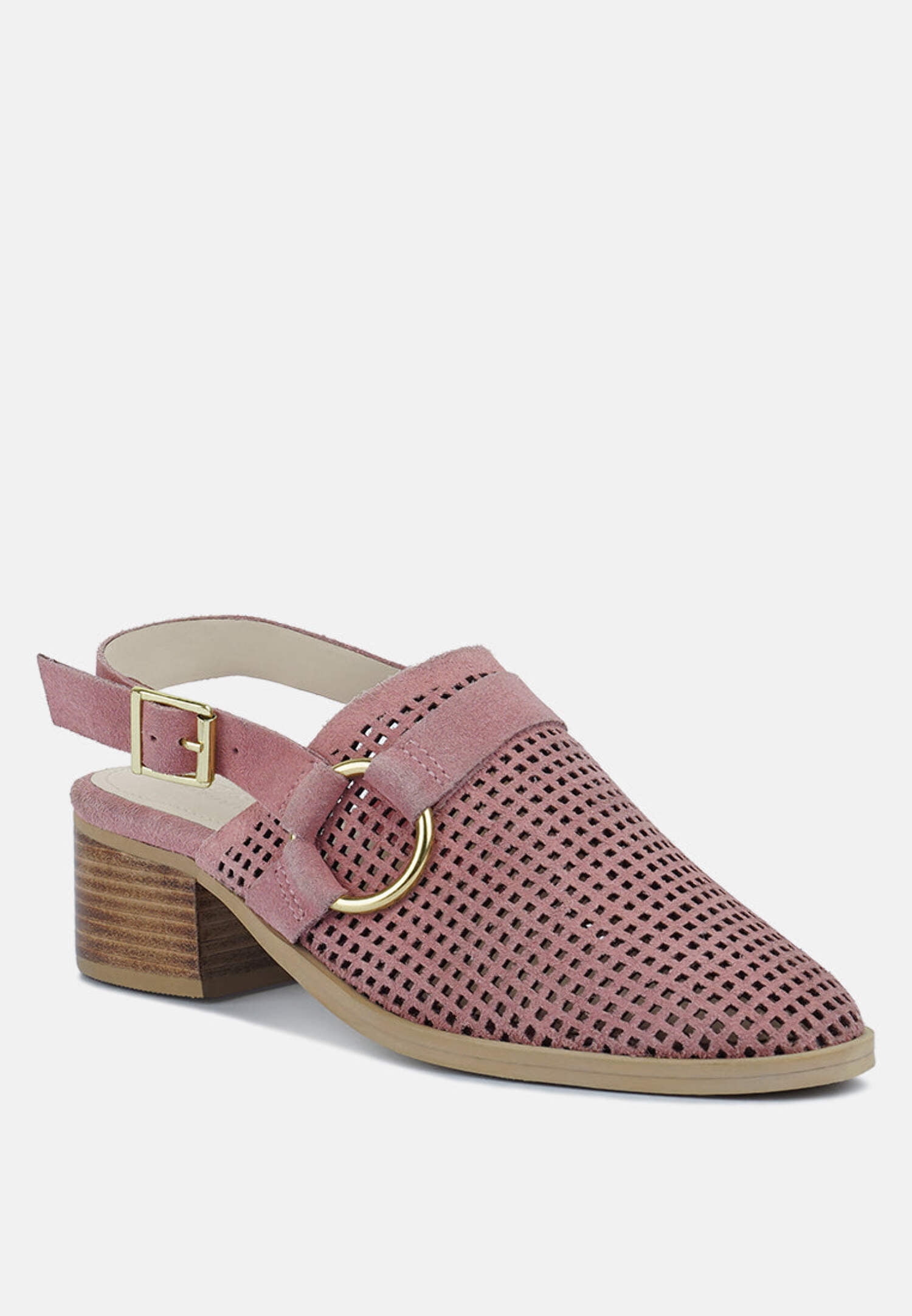 ROSALIE Blush Block Heeled Sandal - Walmart.com