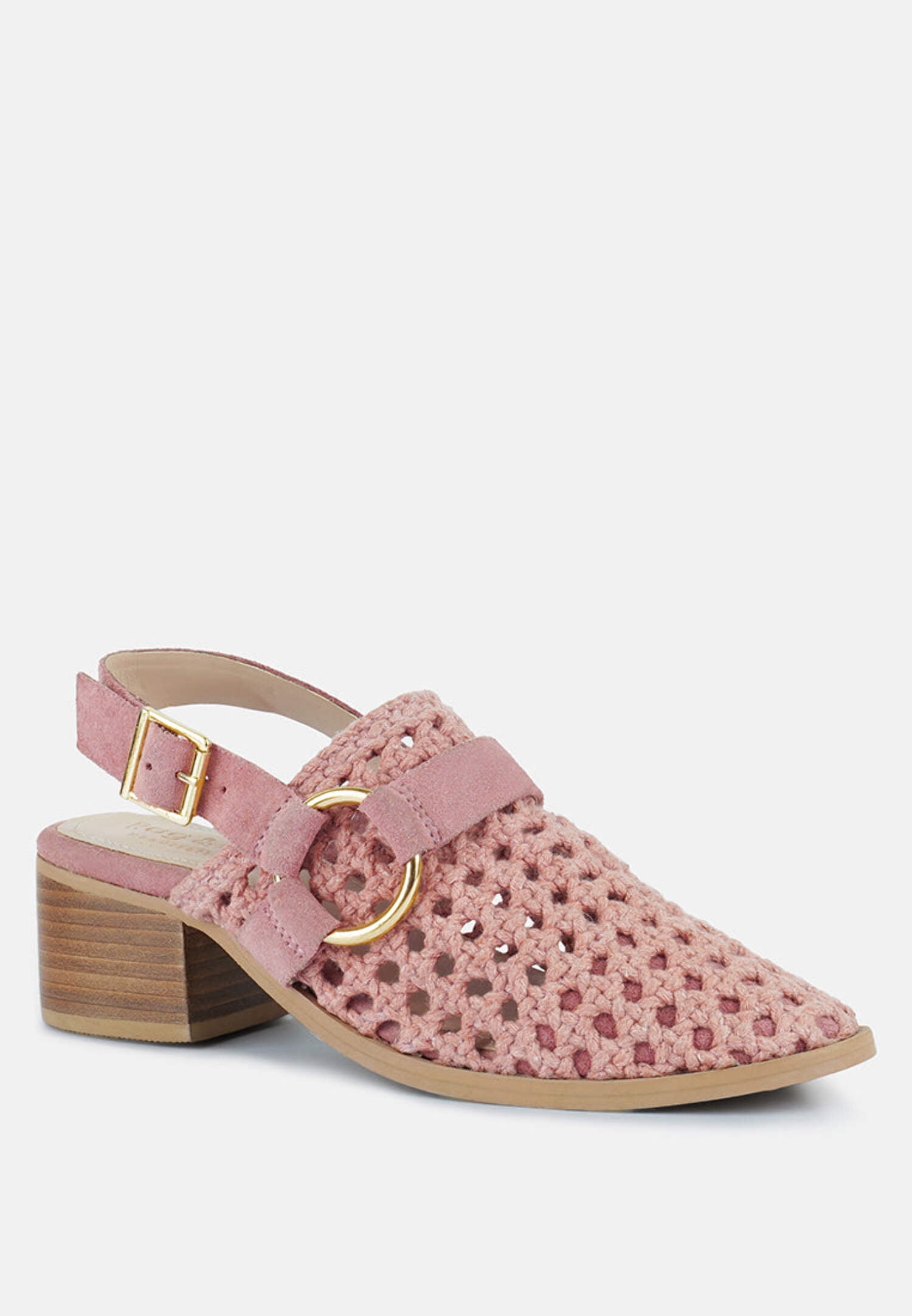 ROSALIE Pink Block Heeled Sandal - Walmart.com