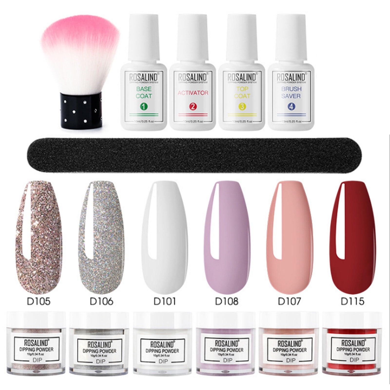 ROSALIND Dip Powder Kit for Starter 6 Colors Dipping Nail Powder ...