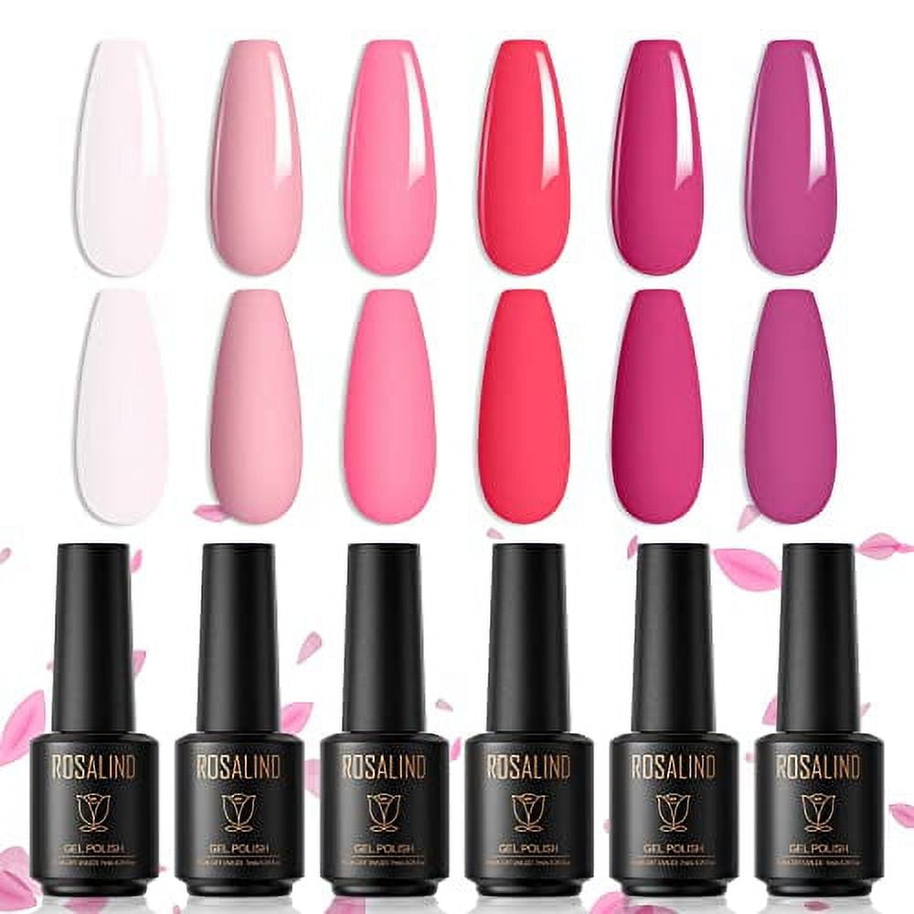 Rosalind Hot Pink Gel Nail Polish Set Light Pink Red Gel Polish 6 5976