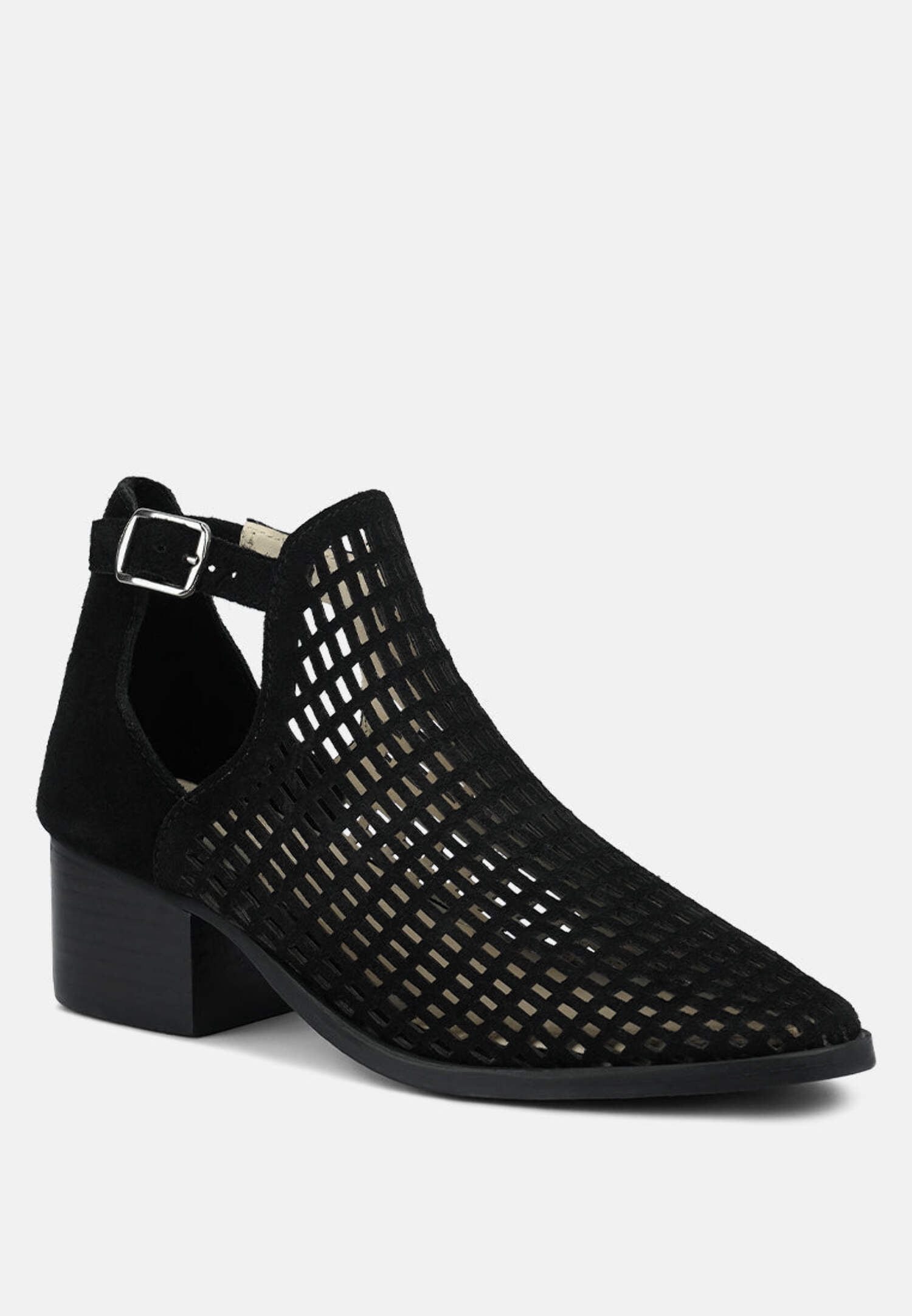 ROSALYN Black Block Heeled Cut-Out Sandal - Walmart.com