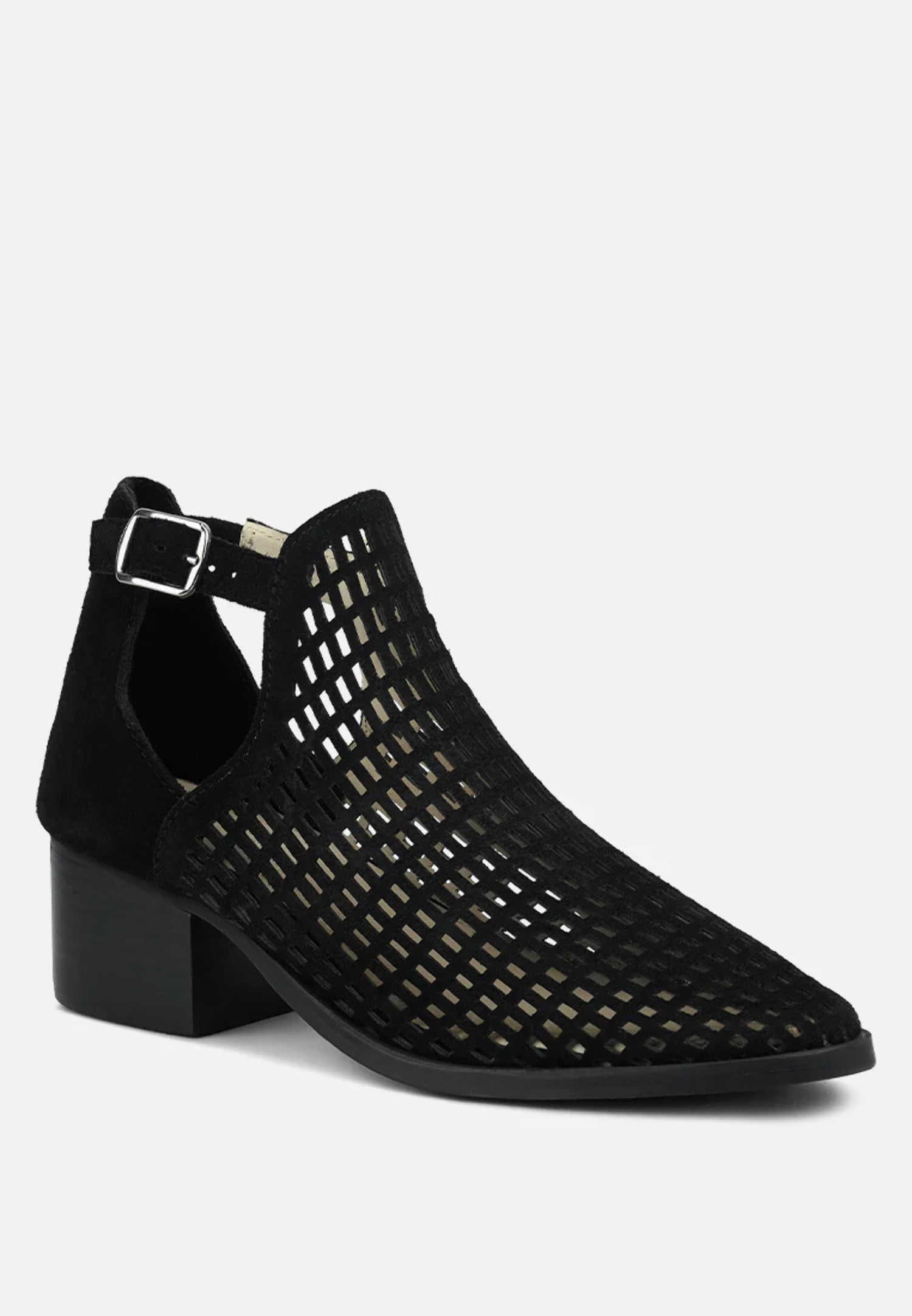 ROSALYN Black Block Heeled Cut-Out Sandal - Walmart.com