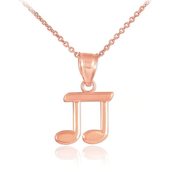 ROSE GOLD BEAMED EIGHTH NOTE PENDANT NECKLACE - Walmart.com