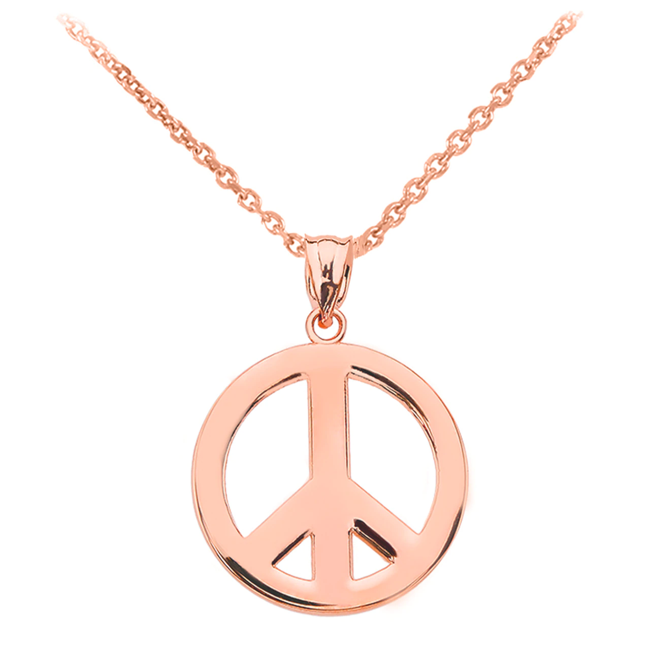 ROSE GOLD BOHO PEACE SIGN PENDANT NECKLACE - Walmart.com