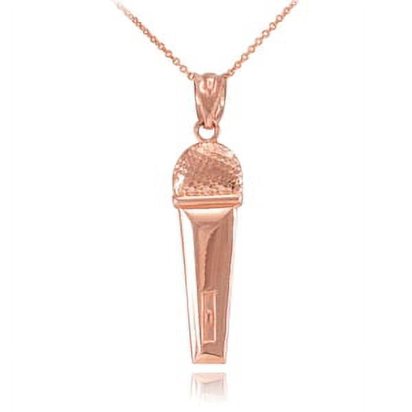 ROSE GOLD MICROPHONE PENDANT NECKLACE : 14K Pendant with 18" chain ...