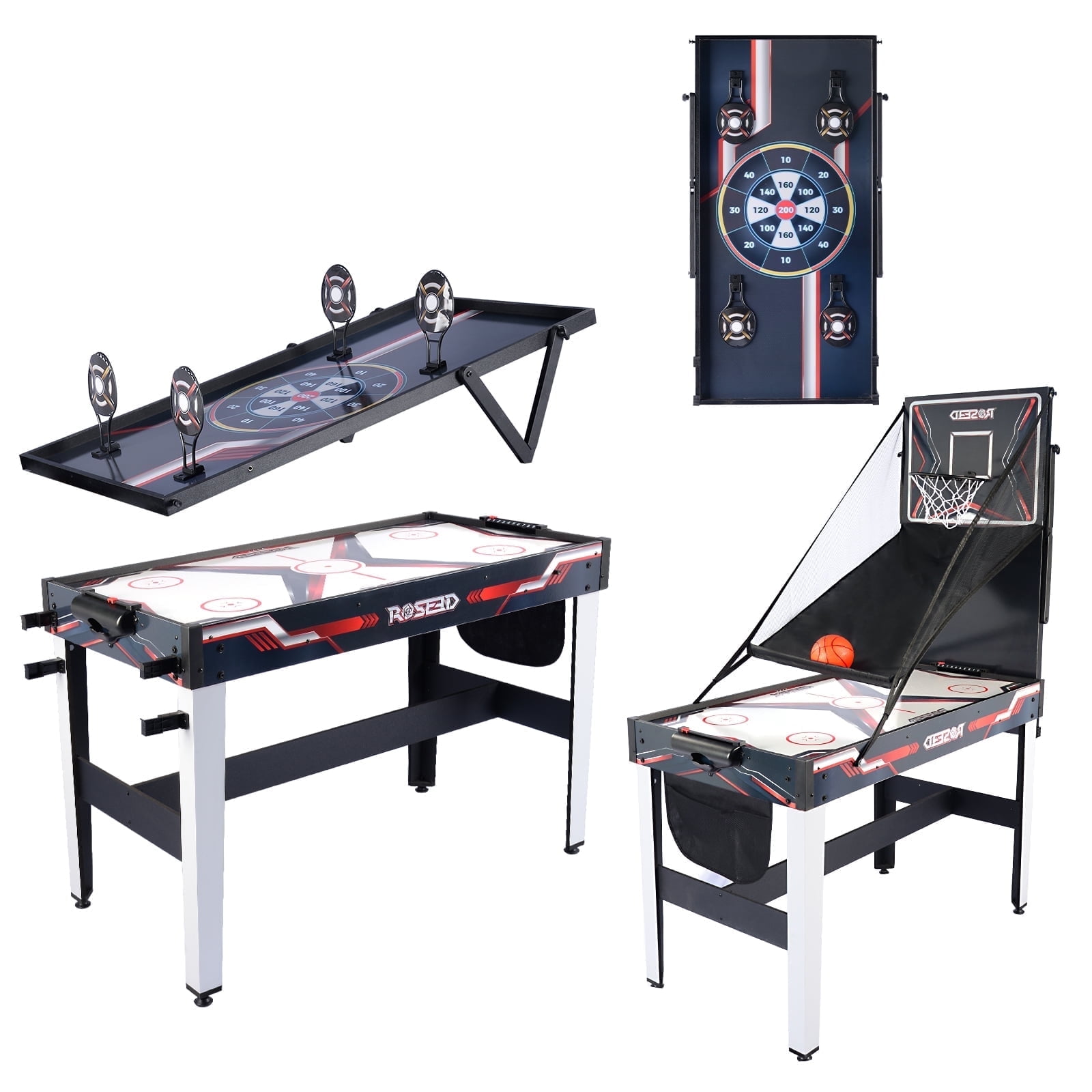 ProMounts 4 in 1 Combo Game Table, including Air Hockey, Basketball ...