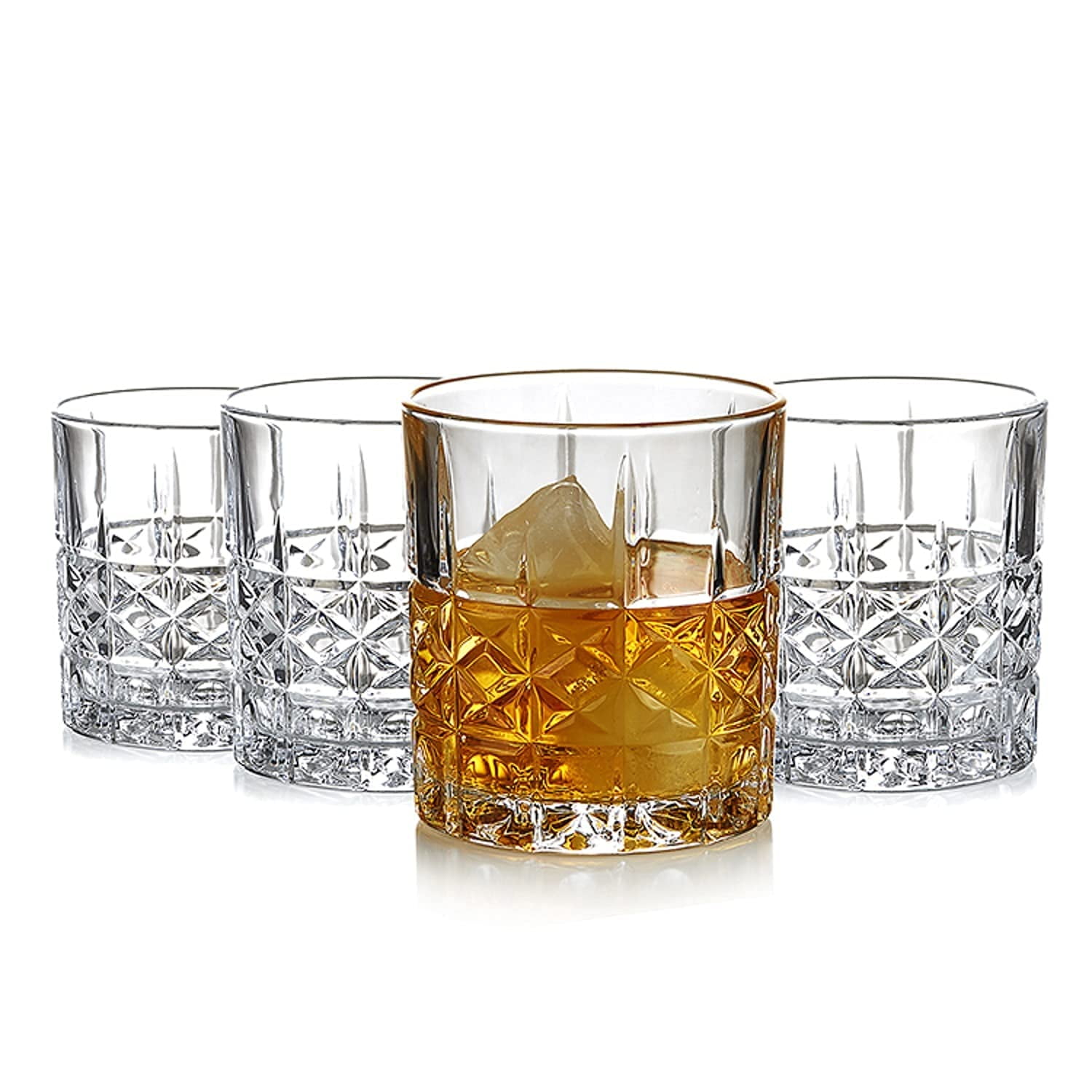 ROSEFINCH Whiskey Glass Heavy Base Rocks Barware Glasses for Scotch Mixed Drinks Wine Bourbon ...