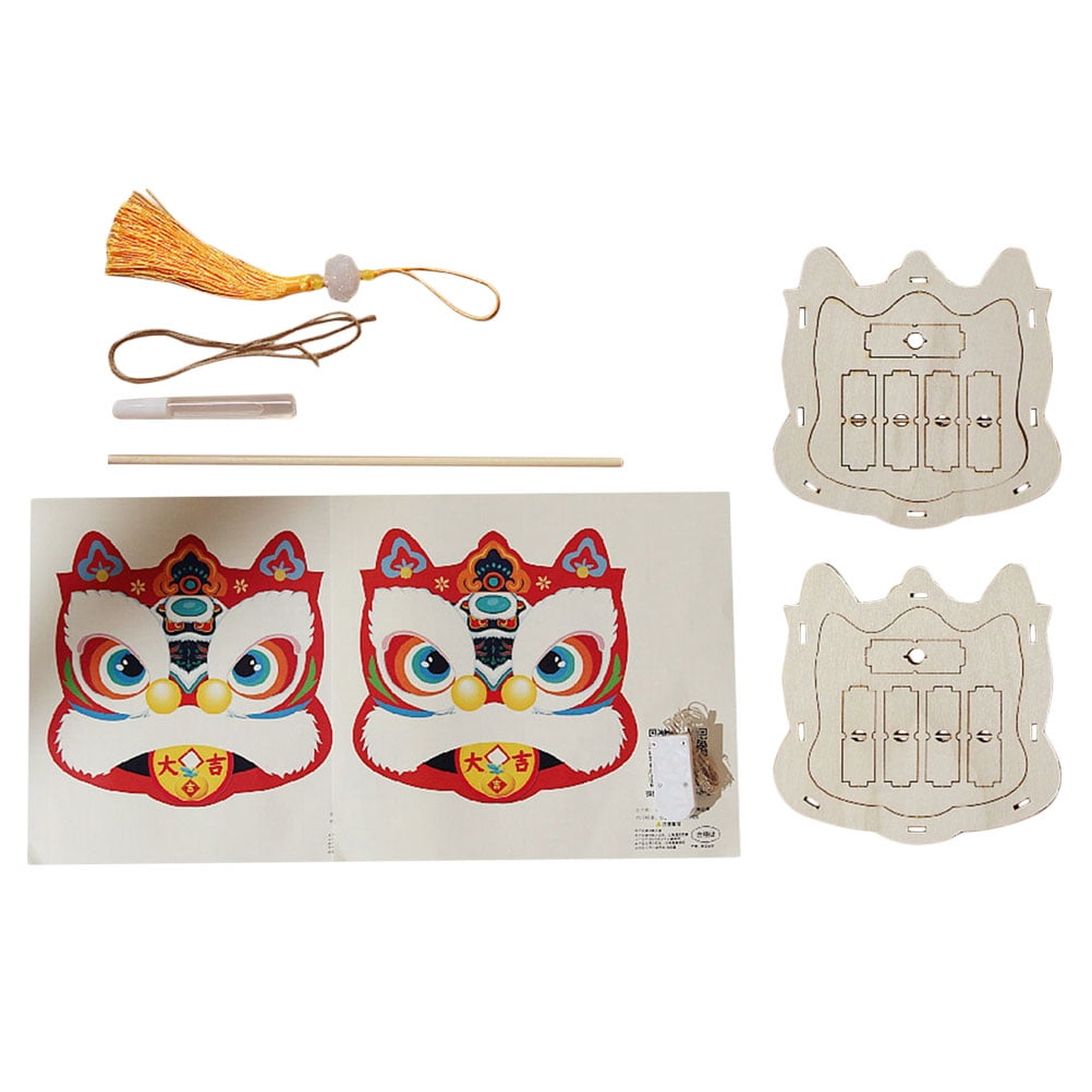 ROSENICE 1 Set Cartoon Lantern Kit Red Lantern Craft for Theme Parties ...