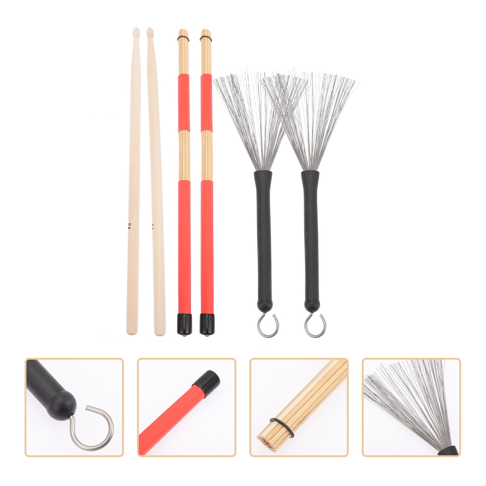 ROSENICE 1 Set Drum Sticks Synthetic Material Low Volume Playing for ...