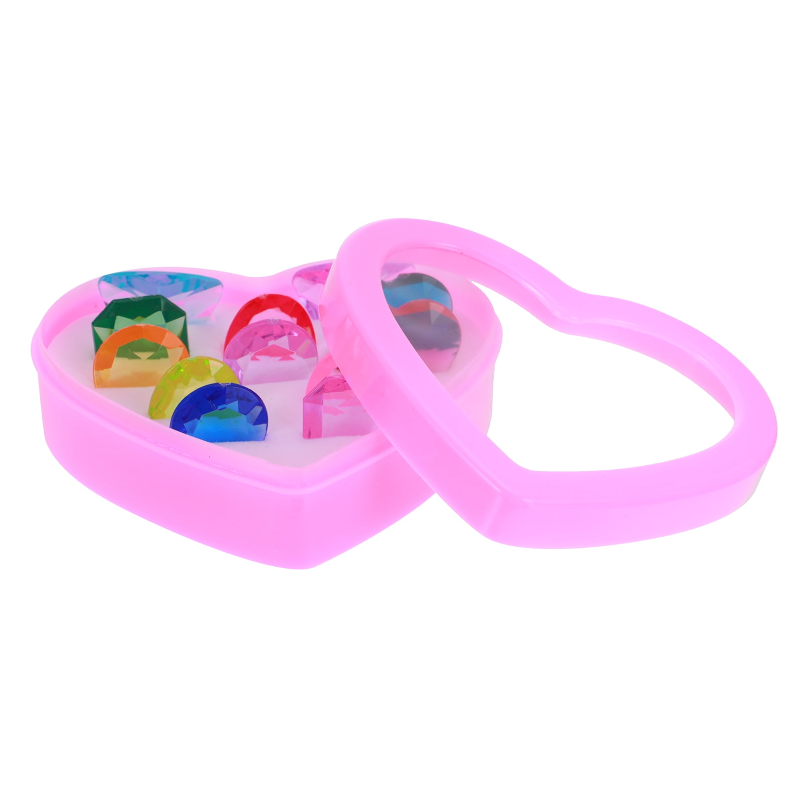 ROSENICE 1 Set Gems Toy Heart Shape Plastic Diy Handcrafts Making For ...