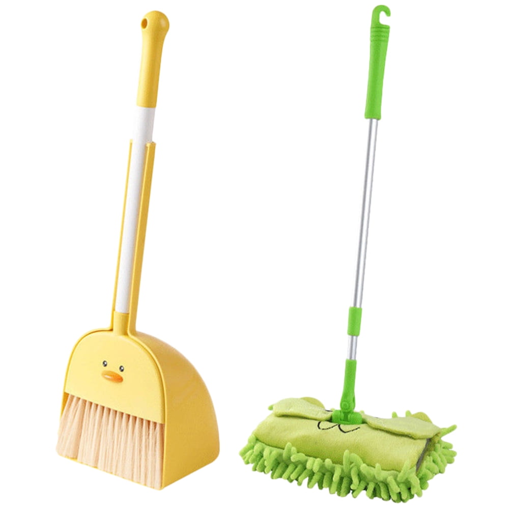 ROSENICE 1 Set Mini Broom with Dustpan Mop Kids Pretend Play Cleaning ...