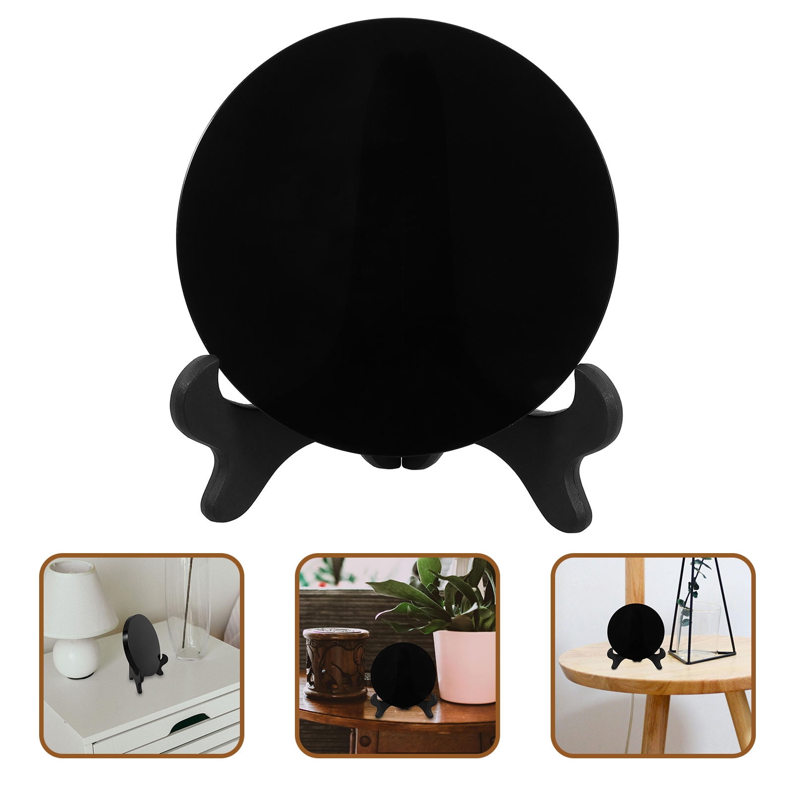 ROSENICE 1 Set Obsidian Scrying Mirror with Stand for Meditation ...