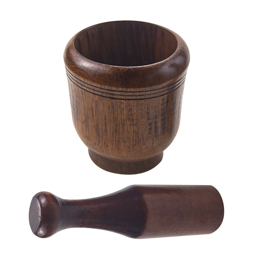 ROSENICE 1 Set Wooden and Pestle Retro Grinding Bowl Practical Garlic ...