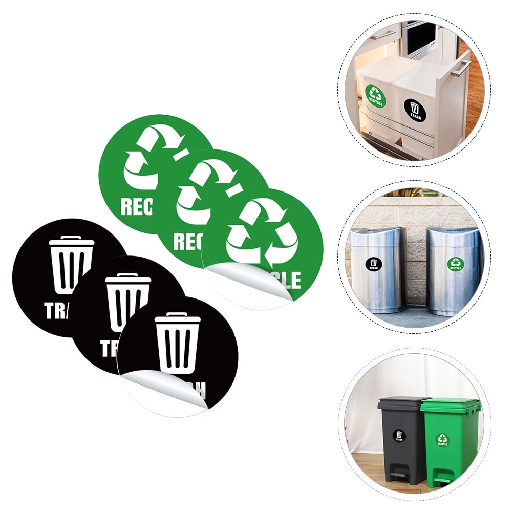 ROSENICE 1 Set of 6 Sheets Waste Sorting Stickers Square Adhesive ...