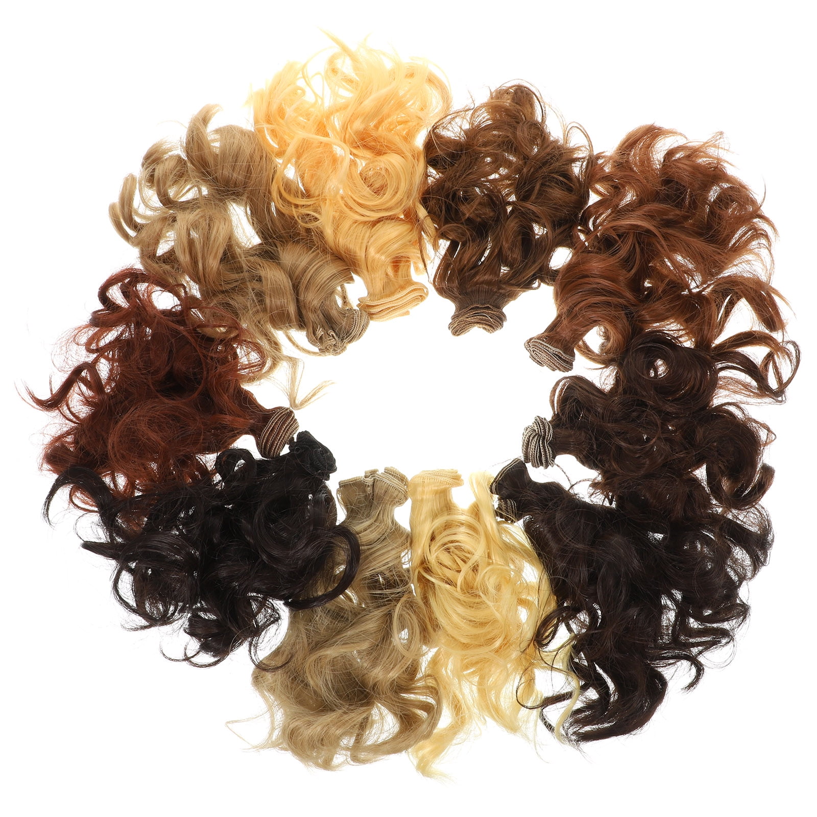 ROSENICE 10 Pcs Doll Wig Hair Row Reborn for Crafts Tool Black Baby ...