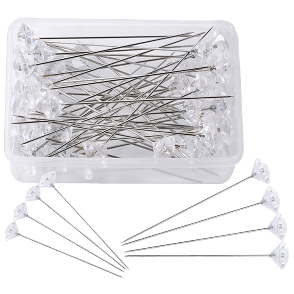 ROSENICE 100 Pins Box Sewing Pin Kit Locating Pin Transparent Plastic ...