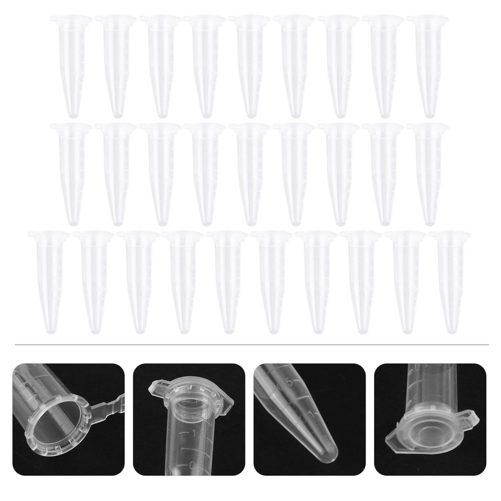 ROSENICE 1000Pcs Clear Plastic Test Tubes for Centrifugation and ...