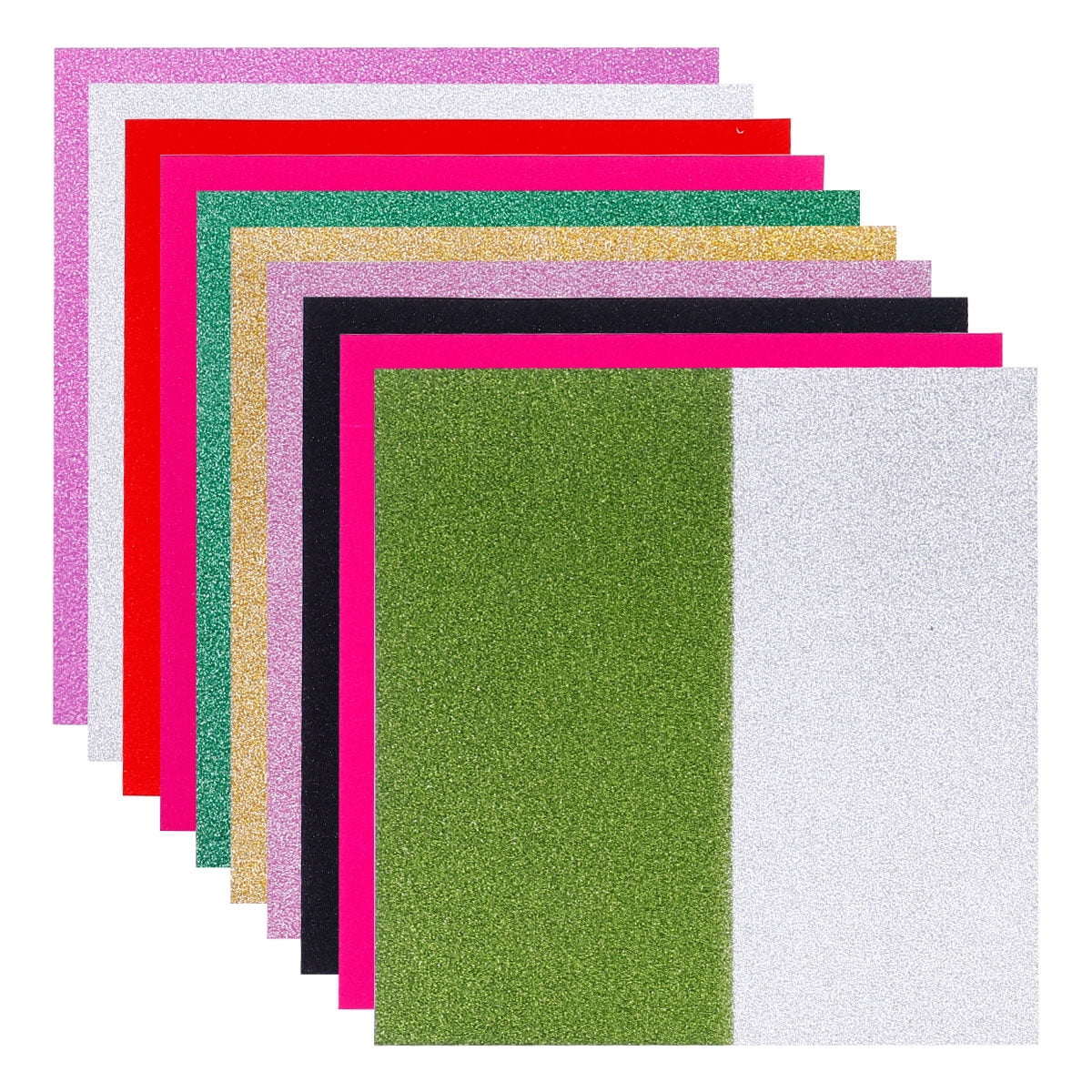 ROSENICE 100Pcs Glitter Craft Paper Assorted Color Square For Paper ...