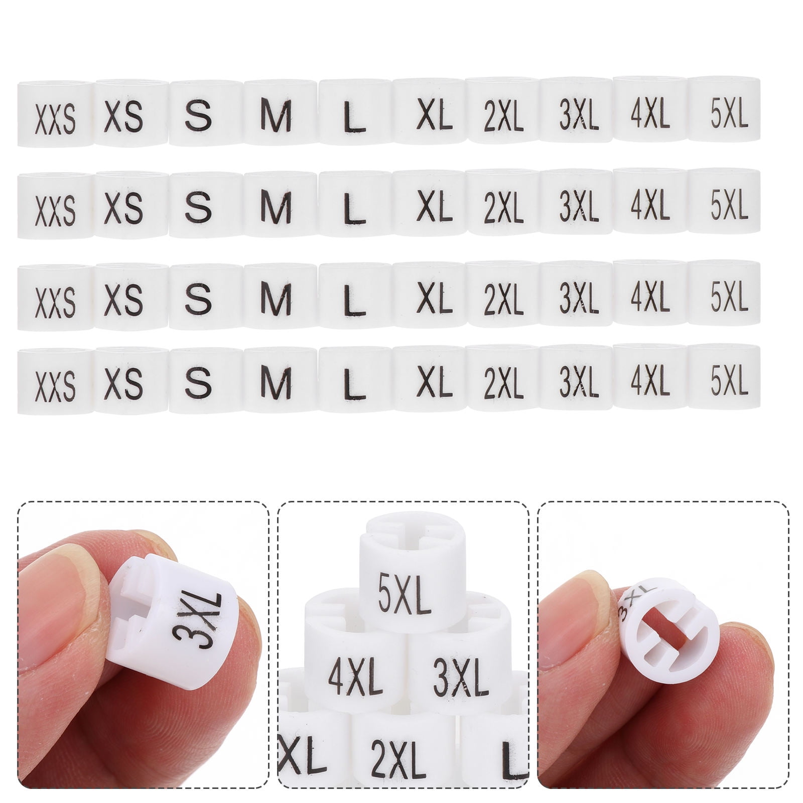 ROSENICE 100Pcs Plastic Clothes Hanger Size Markers Color-Coding Hanger ...