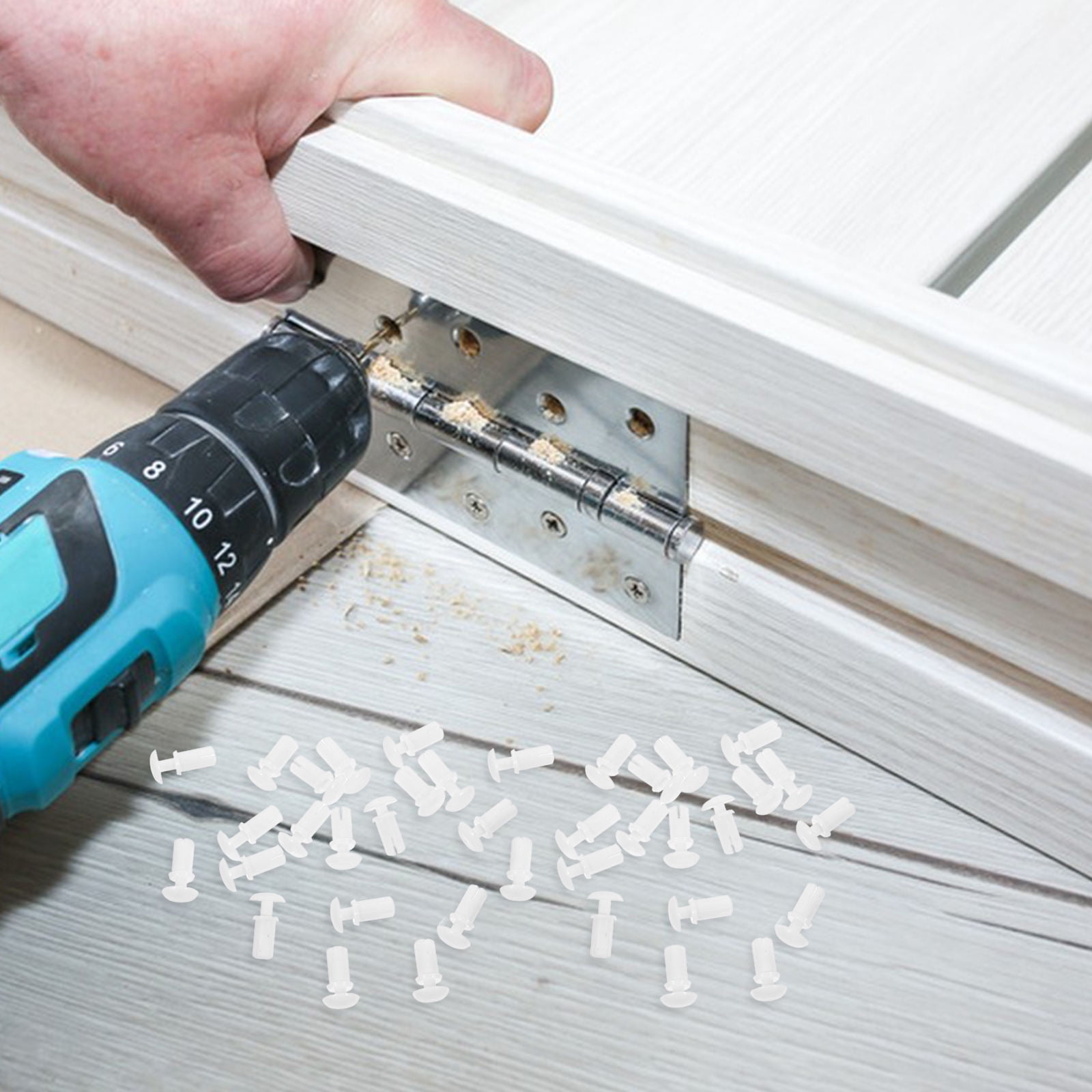 ROSENICE 100Pcs R-Shaped White Plastic Rivets Insulation For Electrical ...