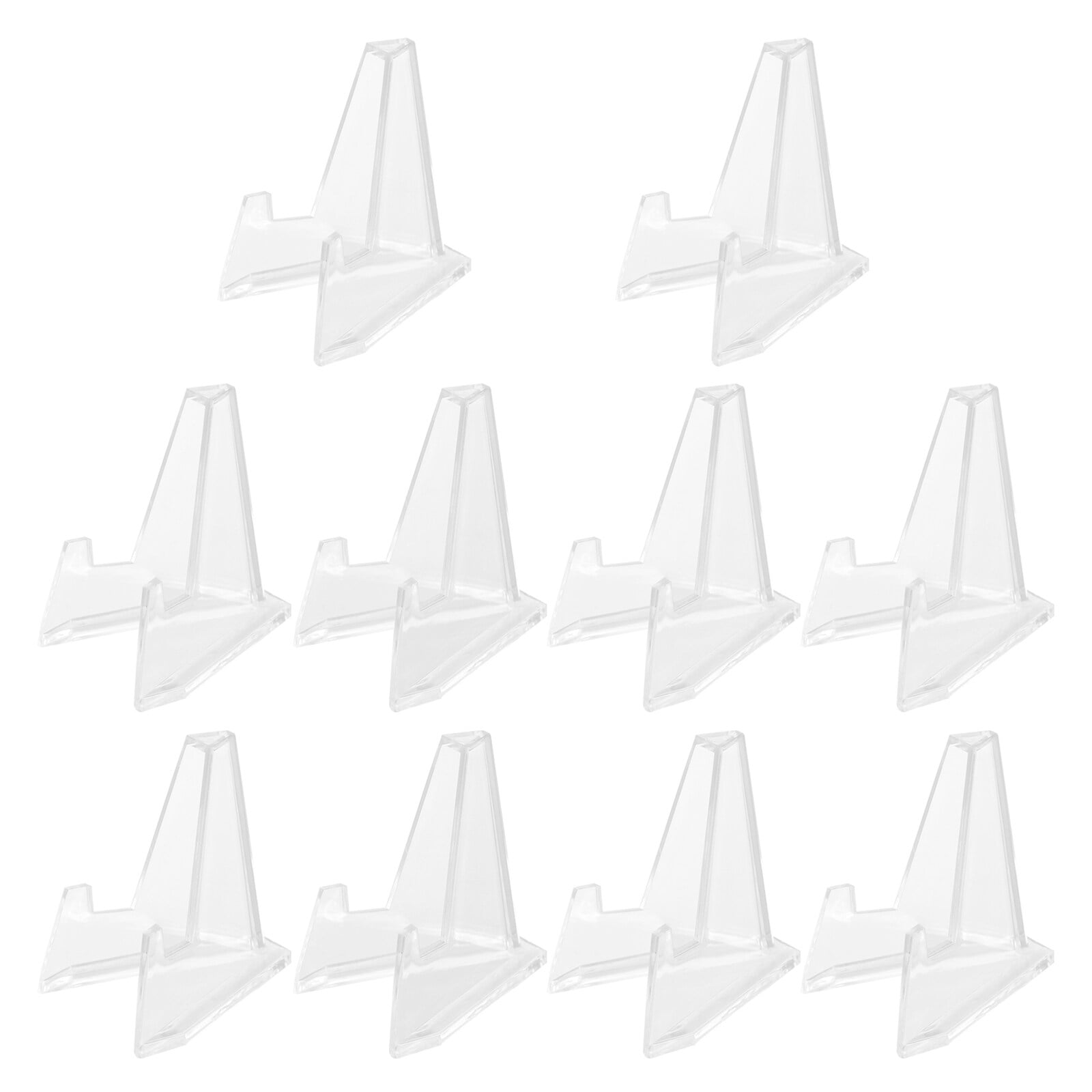 ROSENICE 10Pack Mini Stand Acrylic Badge Display Stands Triangle Shape ...