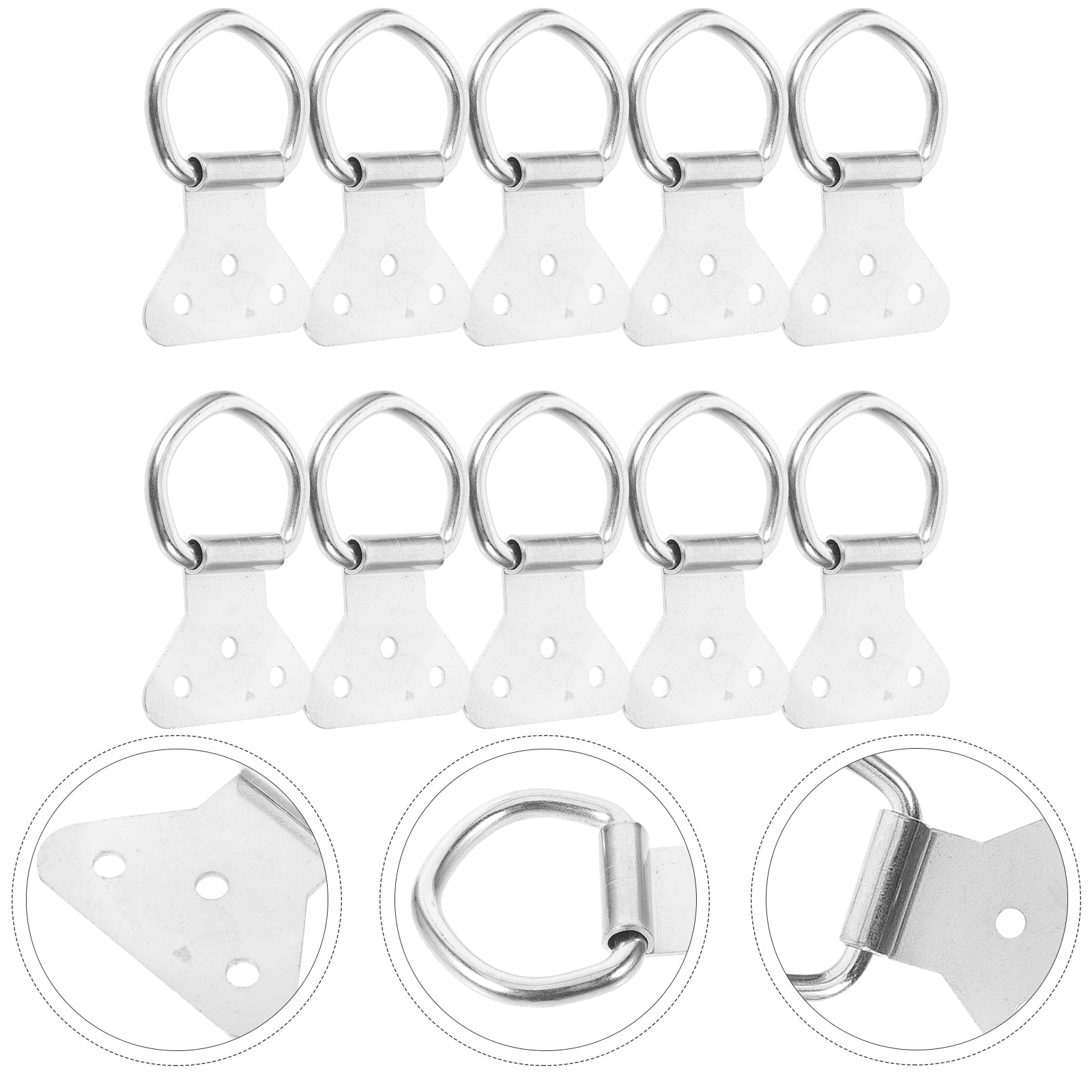 ROSENICE 10Pcs D Ring Picture Hangers for Hanging Pictures in Silver ...