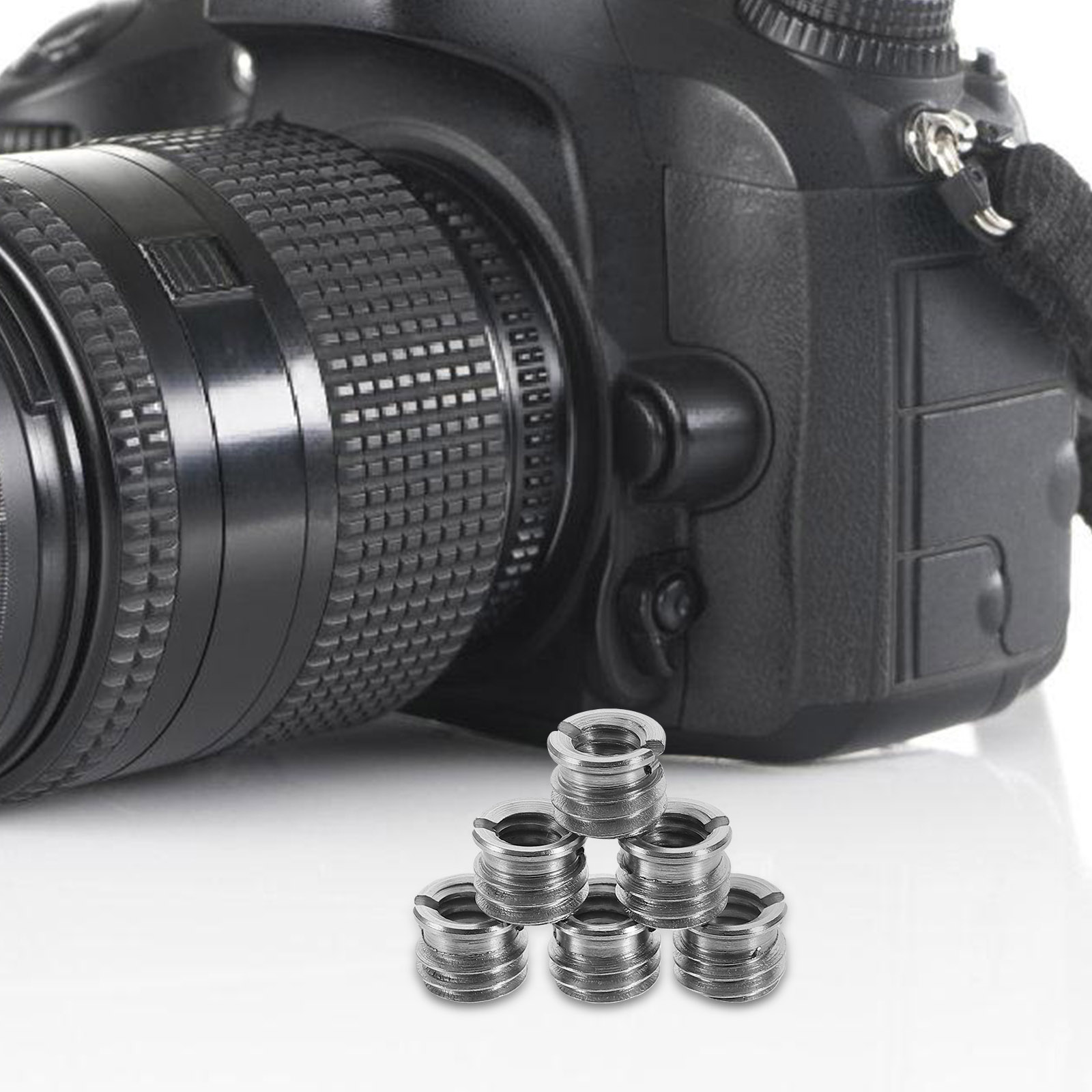 ROSENICE 10Pcs Mic Stand Adapter Silver Cylindrical Thread Adapters For ...