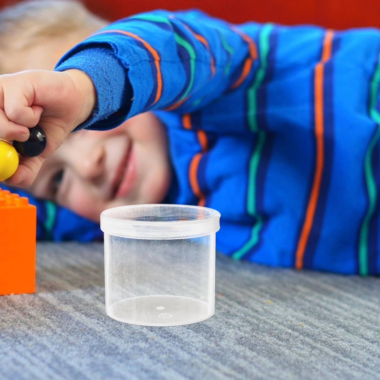 ROSENICE 10Pcs Round Plastic Containers Clear Gable Boxes For Beads And ...