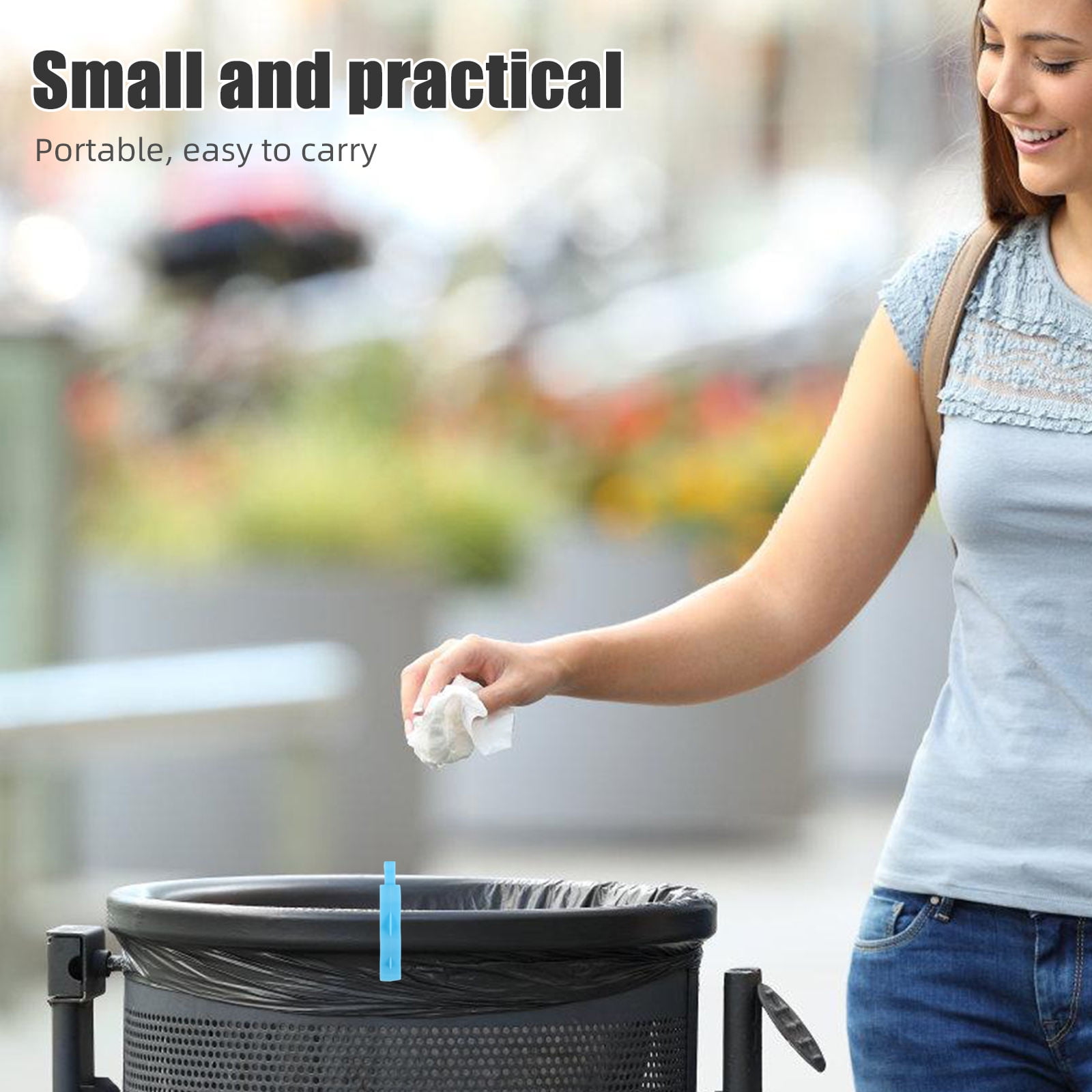 ROSENICE 10Pcs Sky-Blue Plastic Garbage Bin Clips for Anti-Slip ...