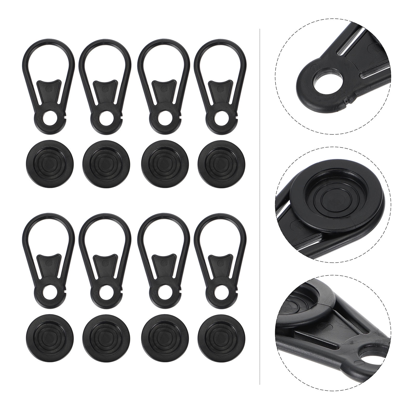 ROSENICE 10Pcs Tarpaulin Fasteners Black Plastic for Tarp Accessories ...