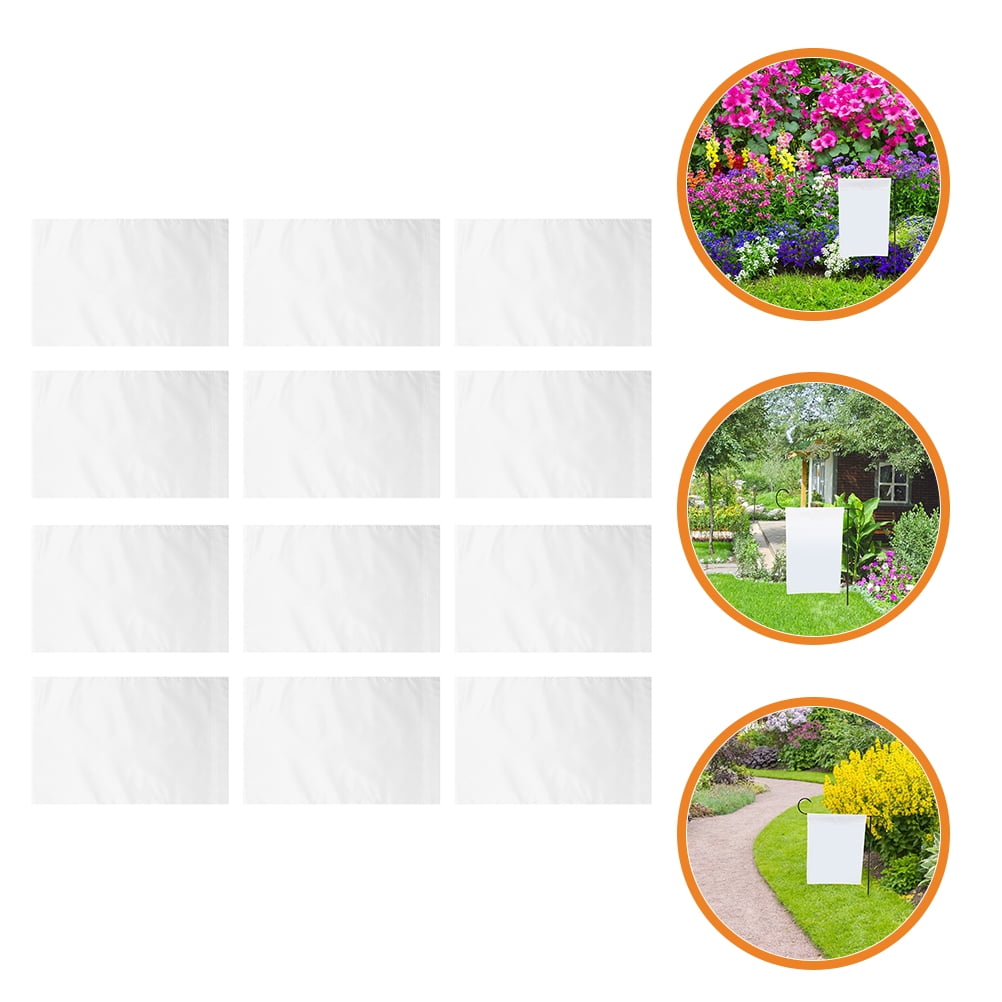 ROSENICE 12 Pcs Blank Garden Flag Blank Banners DIY Lawn Flags DIY ...