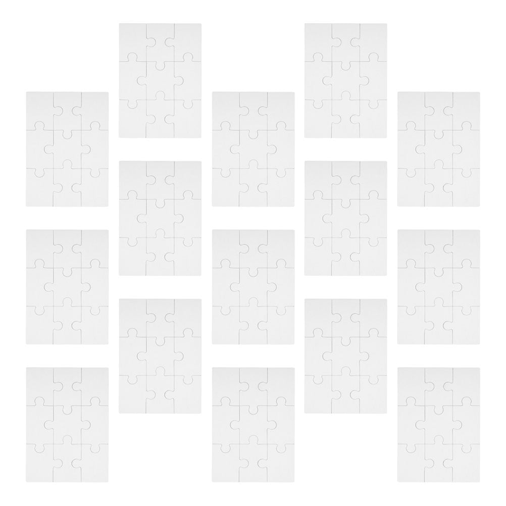ROSENICE 15 Sheets Blank Puzzles Diy Puzzle Craft White Paper Children ...