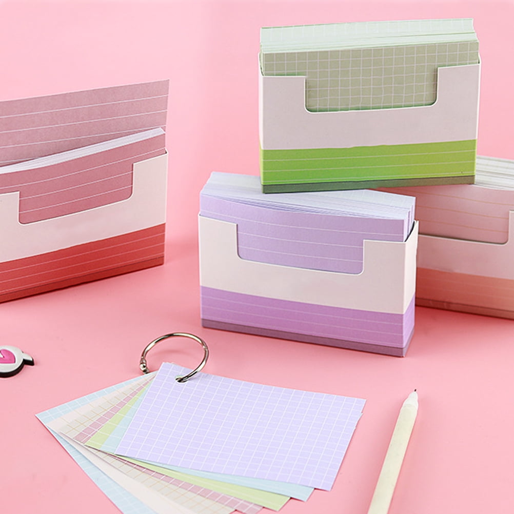 ROSENICE 150 Pcs Color Lined Flashcards for Study White Revision Notes ...