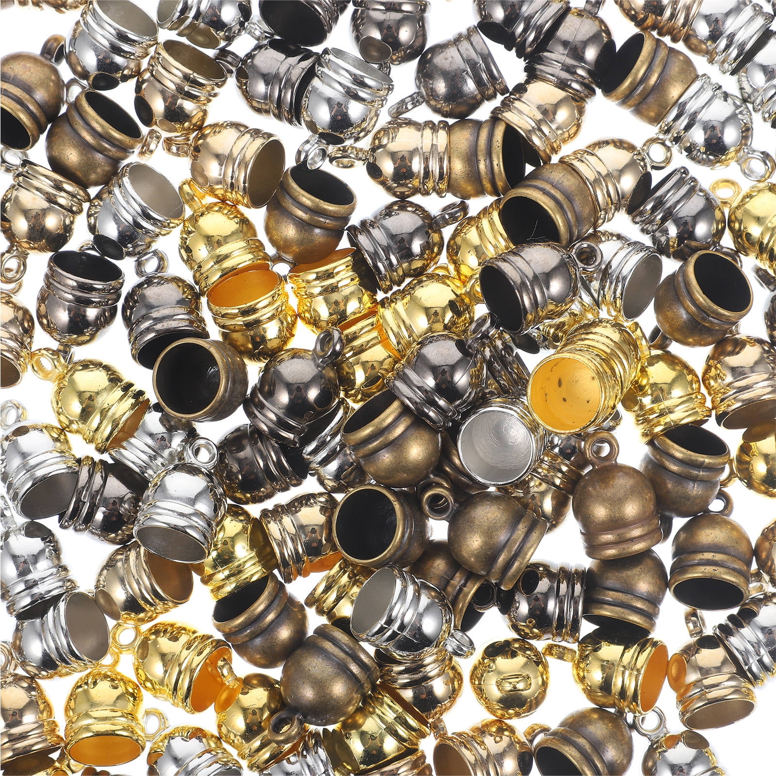 ROSENICE 150Pcs Jewelry Findings End Caps Assorted Color Plastic Resin ...