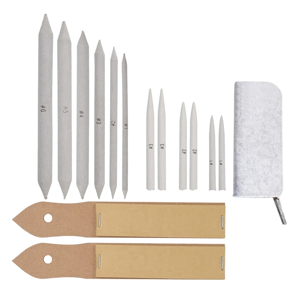 ROSENICE 15pcs Stumps and Tortillions Set Sandpaper Pencil Sharpener ...