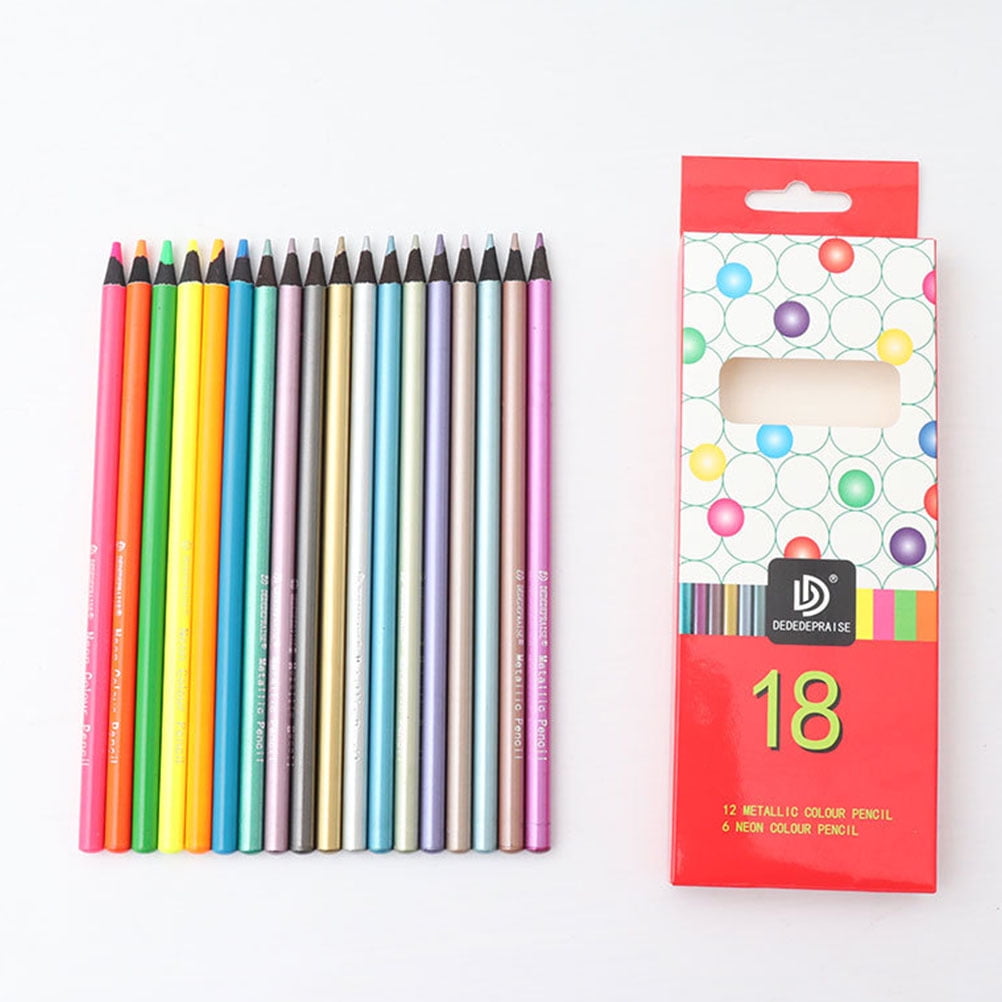ROSENICE 18pcs Synthetic Material Colored Pencils Class Set for ...