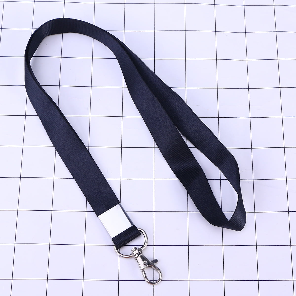ROSENICE 1PCS Black Neck Strap Lanyard with Metal Clip for ID Badges ...