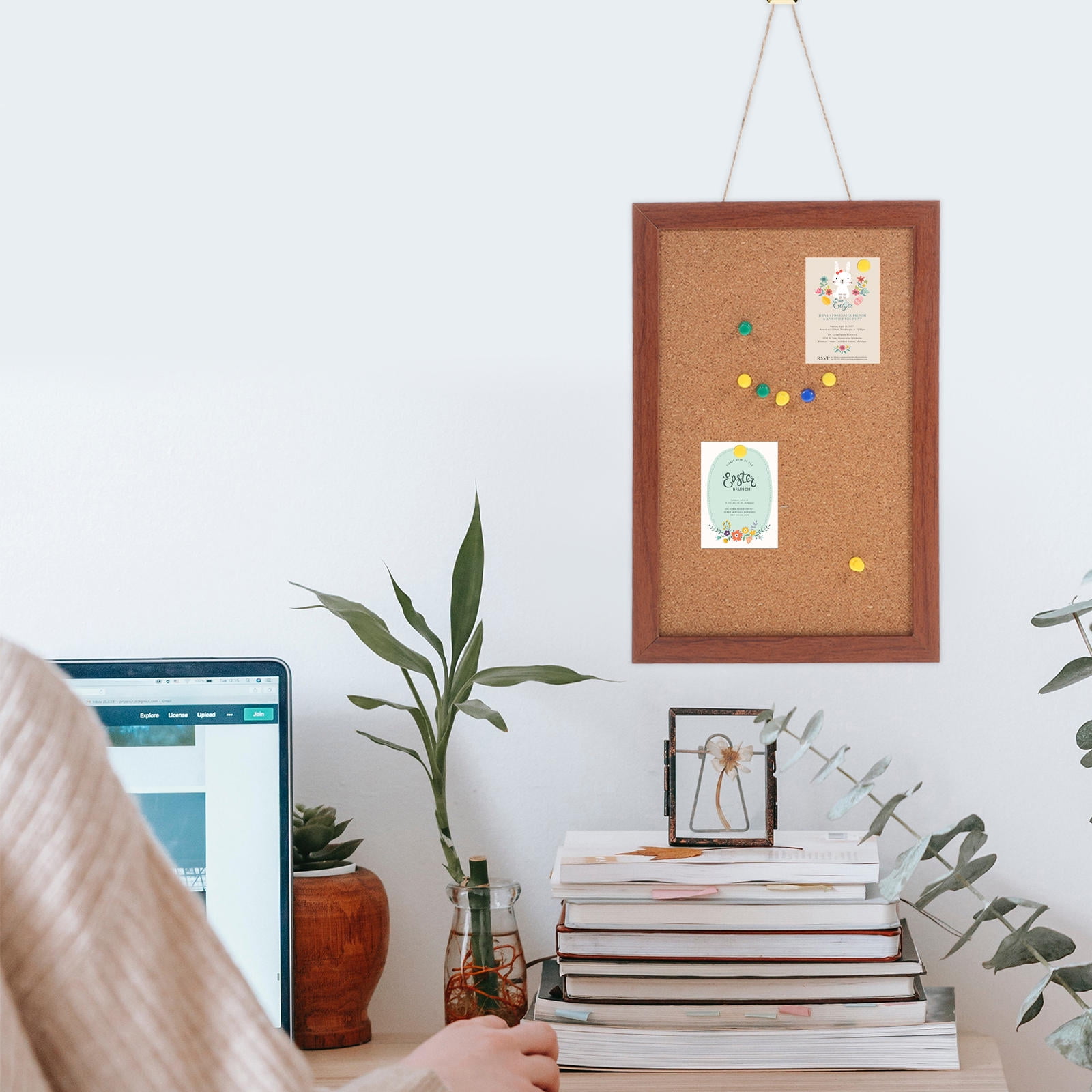 ROSENICE 1Pack Cork Bulletin Boards Wood Message Board Decorative For ...