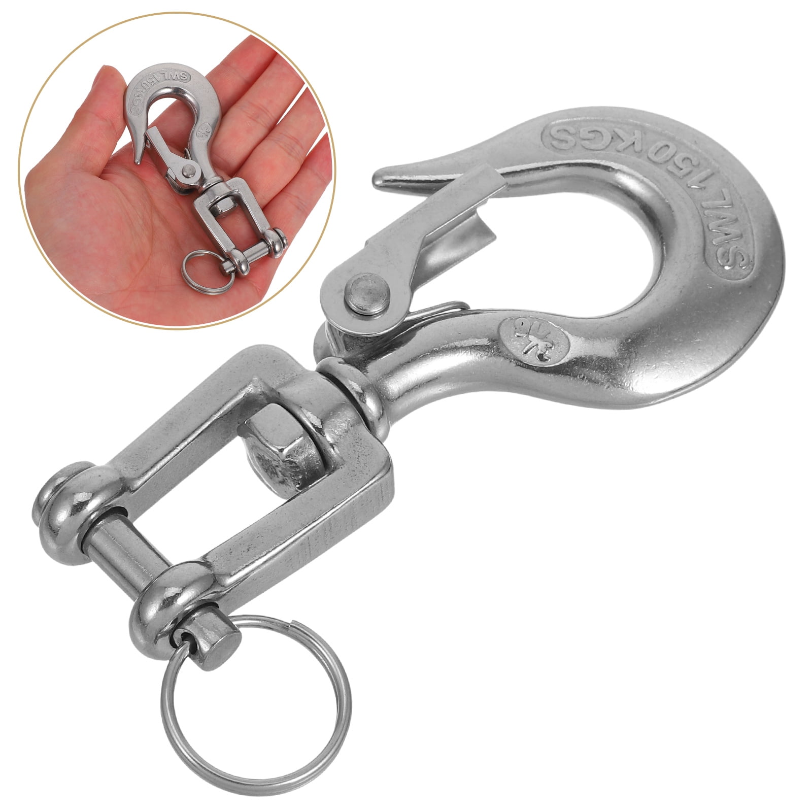 ROSENICE 1Pack Heavy Duty Swivel Hook 304 Stainless Steel for Marine Use and Lifting - Walmart.com