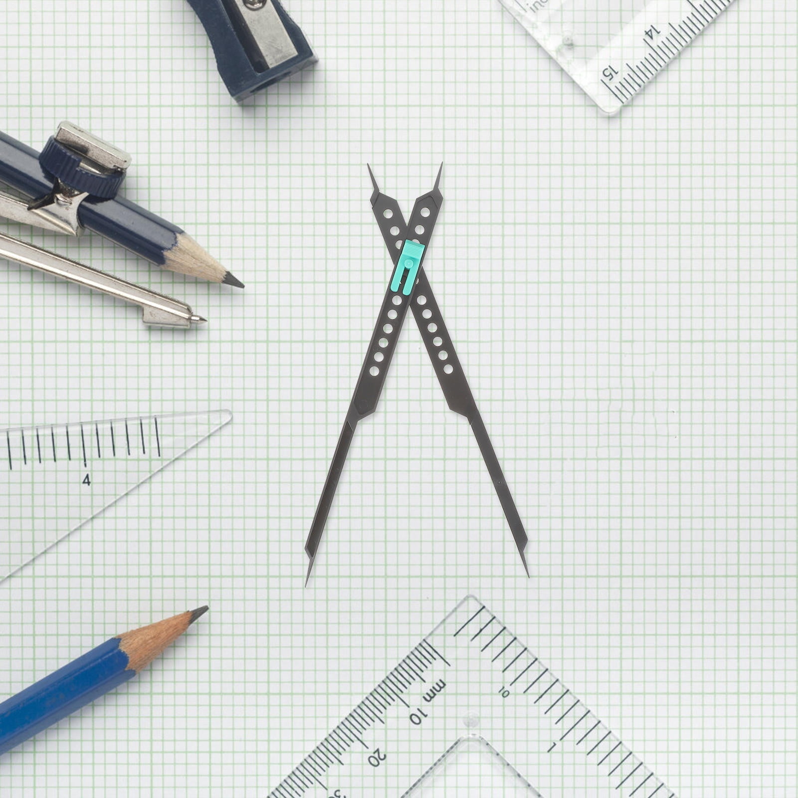 ROSENICE 1Pack MultiFunction Drawing Ruler Tool Compass For Artists ...